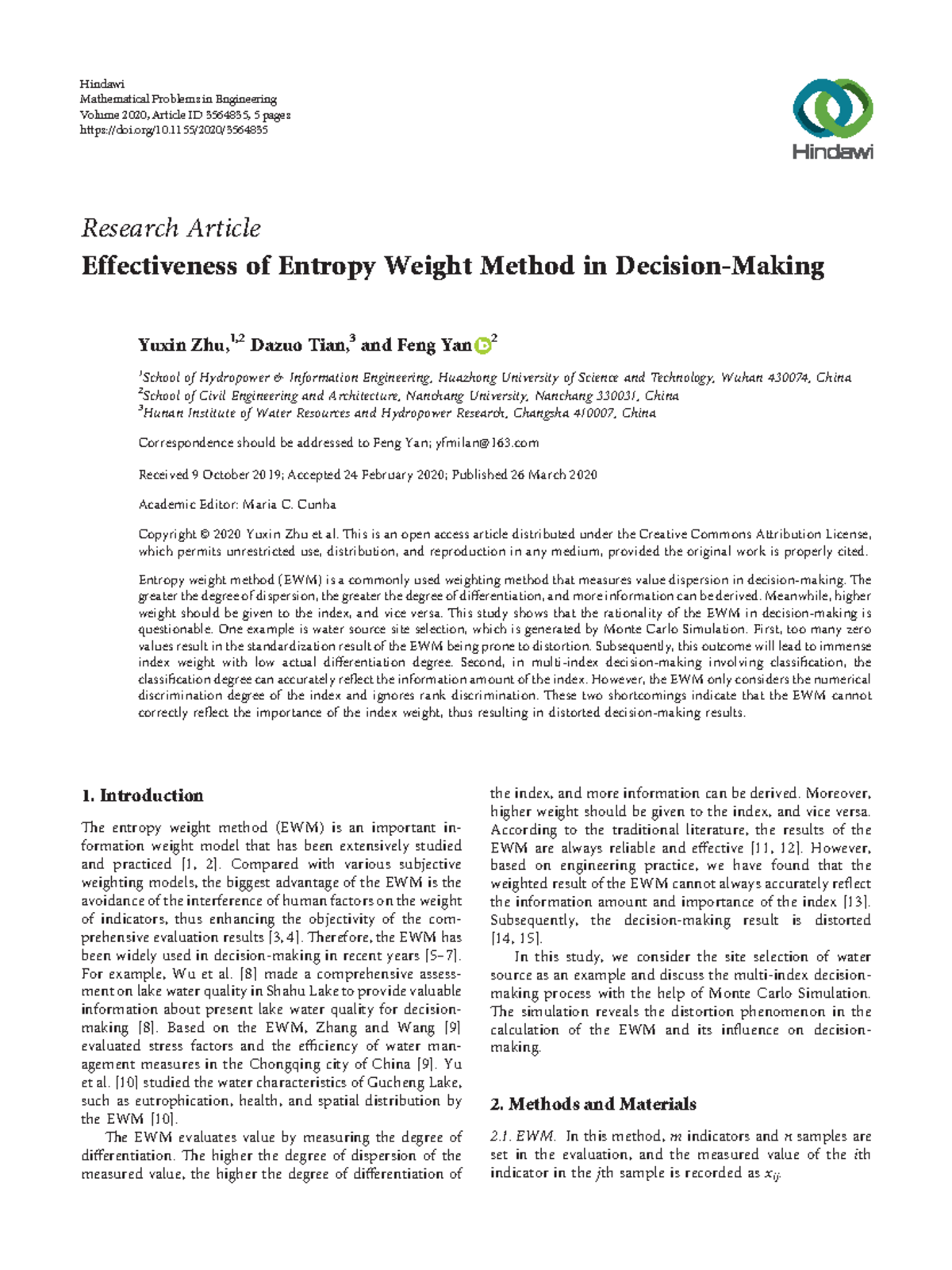 Effectiveness Of Entropy Weight Method In Decision making Research effectiveness-of-entropy-weight-method-in-decision-making-research