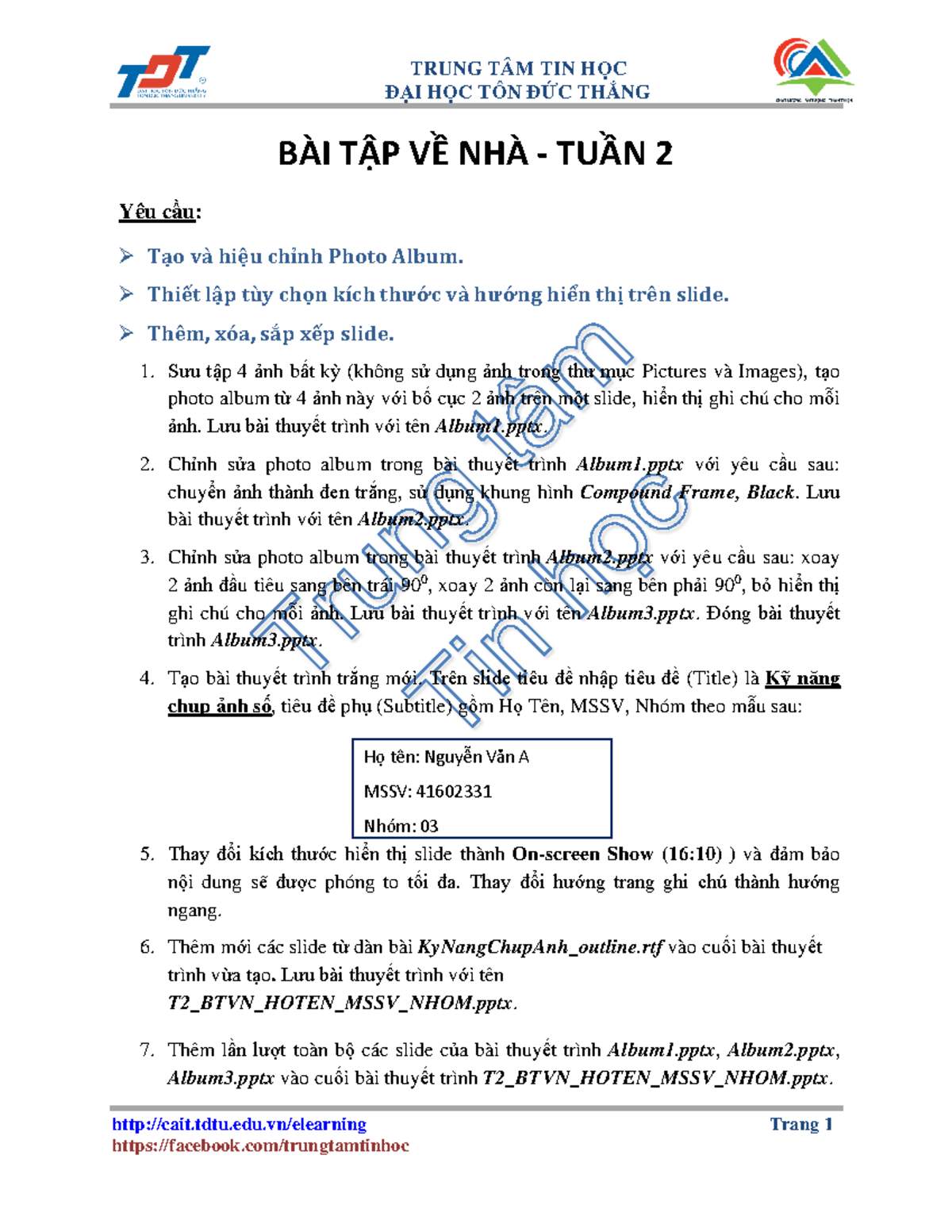 T2 BTVN - jkr - TRUNG TÂM TIN HỌC ĐẠI HỌC TÔN ĐỨC THẮNG cait.tdtu.edu ...