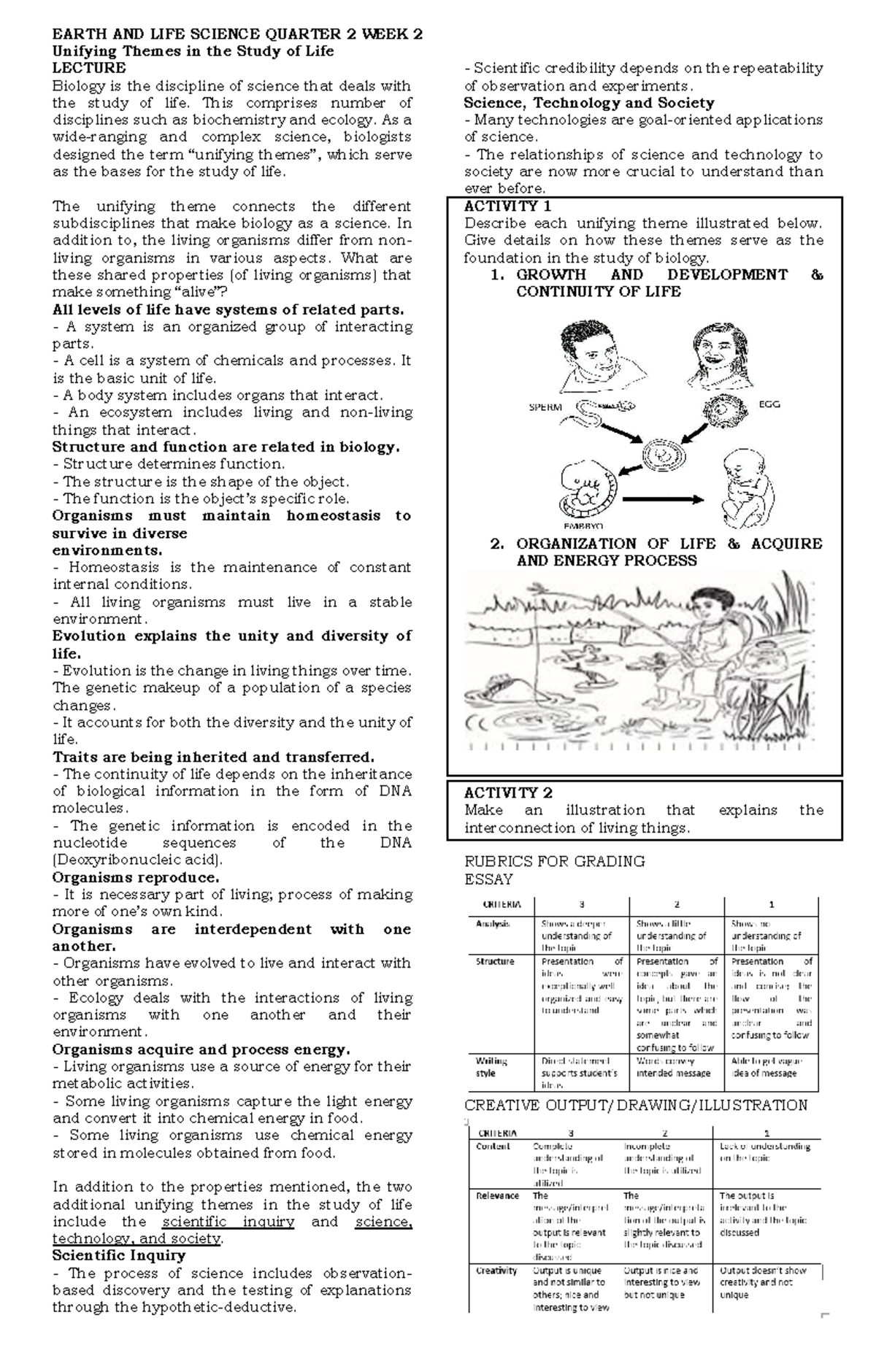 ELS 2ND Quarter WEEK 2 - Lecture notes 1323 - EARTH AND LIFE SCIENCE ...