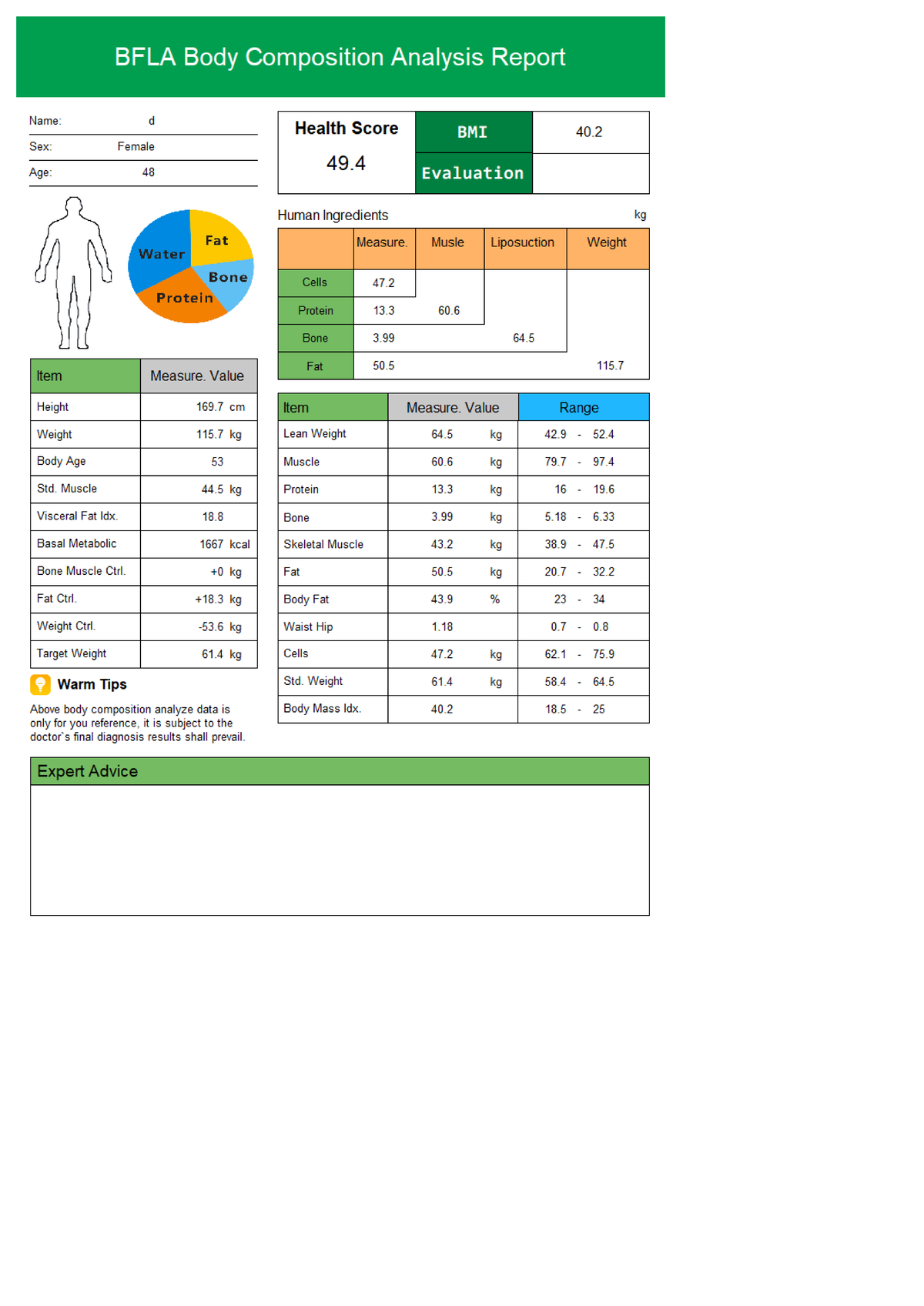 امينه - cfccc busniss application - BFLA Body Composition Analysis ...