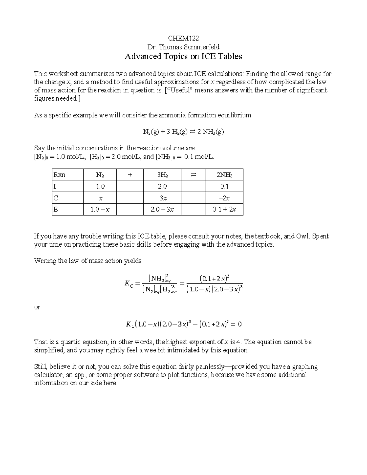 Advanced topics chem lecture - CHEM Dr. Thomas Sommerfeld Advanced ...
