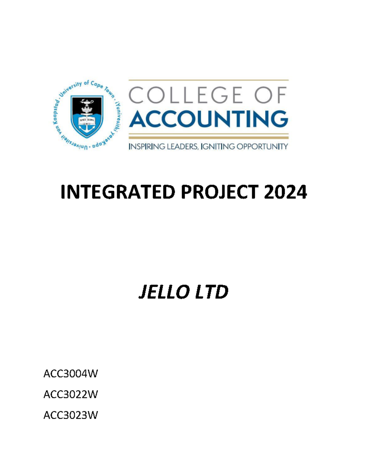 2024 Integrated Project Initial Scenario - INTEGRATED PROJECT 2024 ...