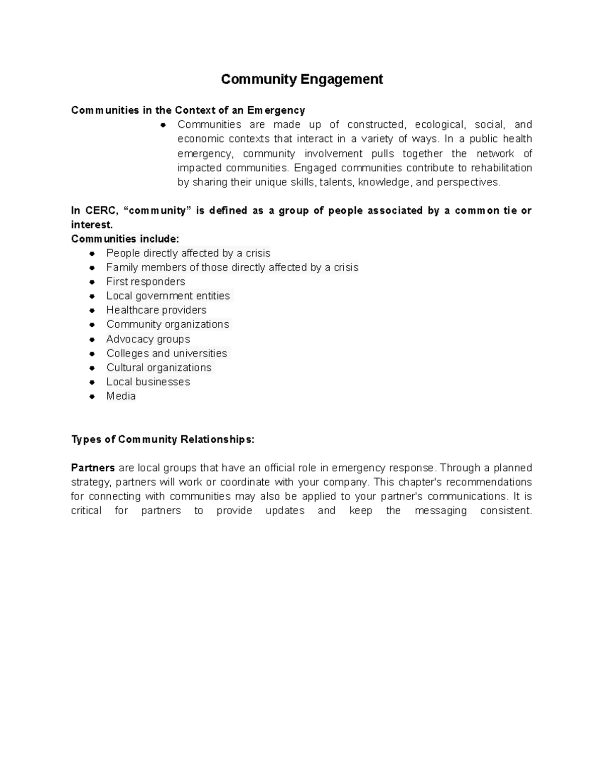 Community Engagement - Risk Disaster Humanitarian Communication ...