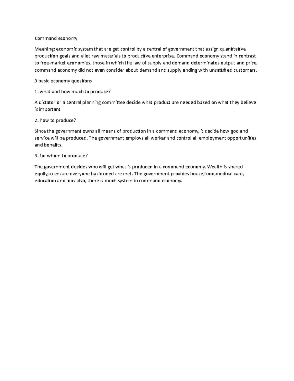 Command economy - Command economy Meaning: economic system that are get ...