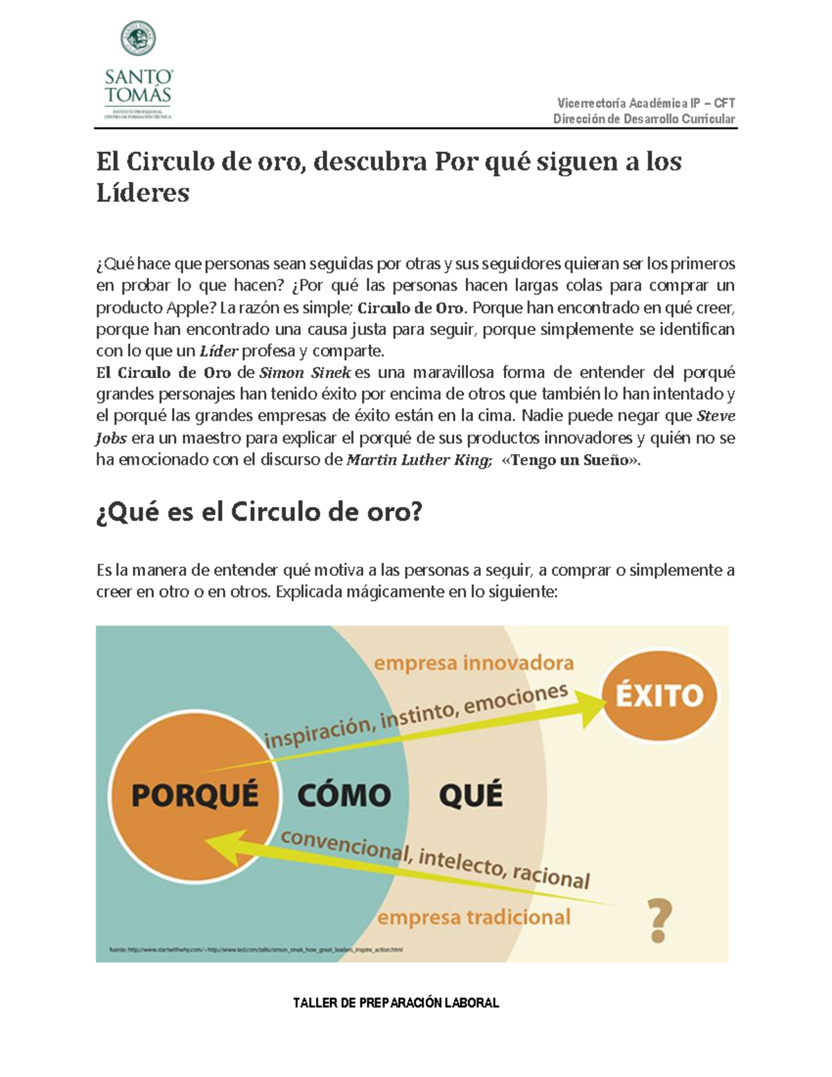 El c Ã rculo de oro - aporte - VicerrectorÌa AcadÈmica IP – CFT DirecciÛn de Desarrollo ...