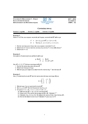 Cour Algèbre 2 - Cours d’algèbre linéaire MIPC-S2 : FST-Tanger Sections ...