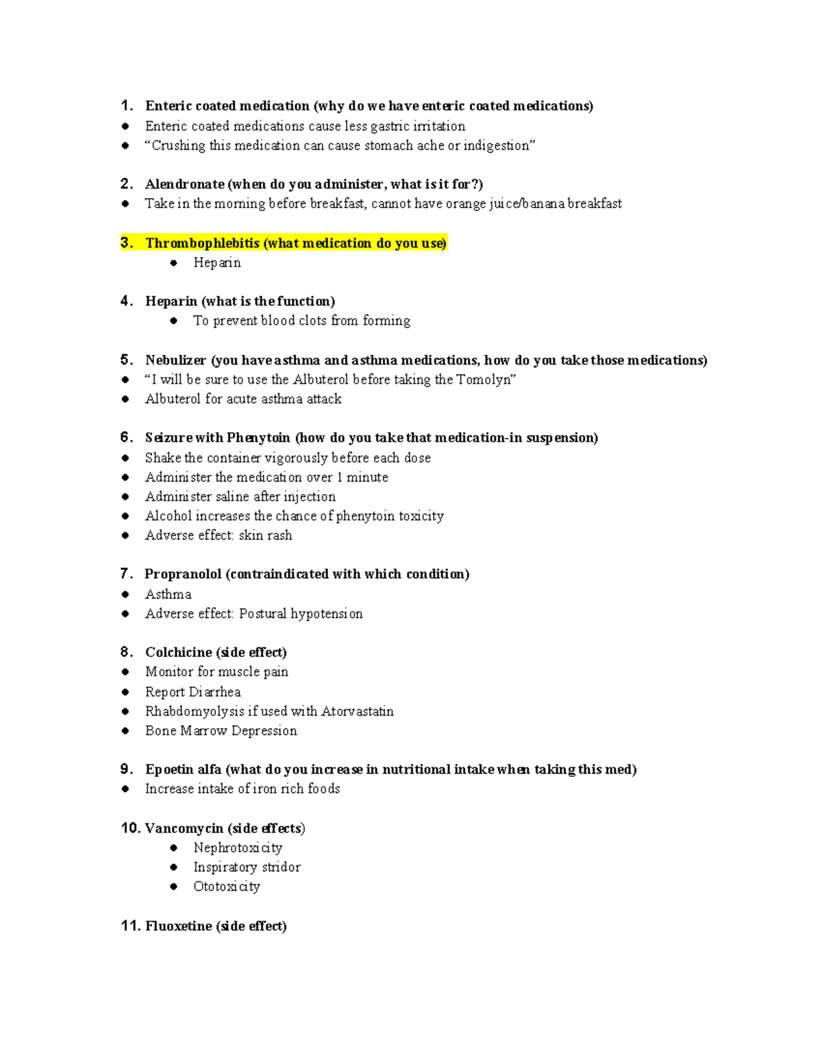 Final Exam Notes - Enteric coated medication (why do we have enteric ...
