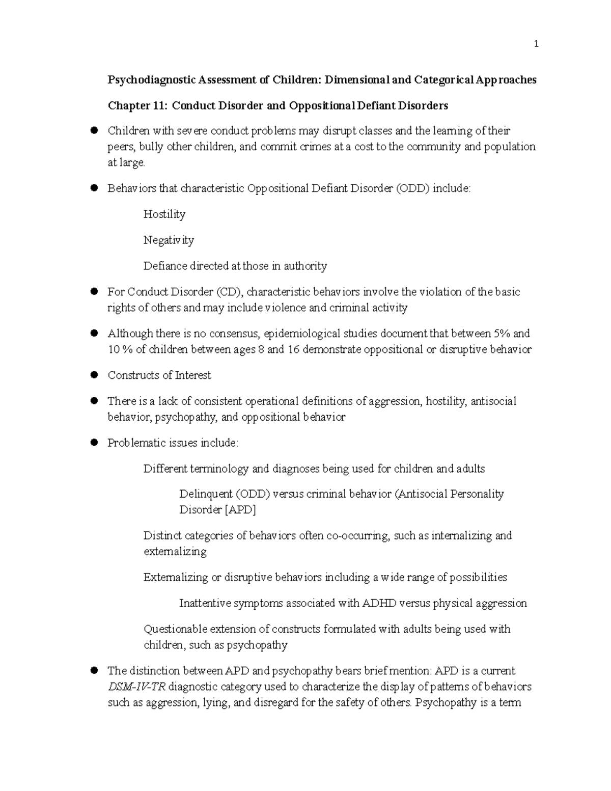 Psychodiagnostic Assessment of Children Chapter 11 - Psychodiagnostic ...