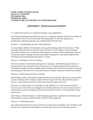 Guidelines of Mini Project (DBB2106) - BBA Sem 3 - Mini Project ...