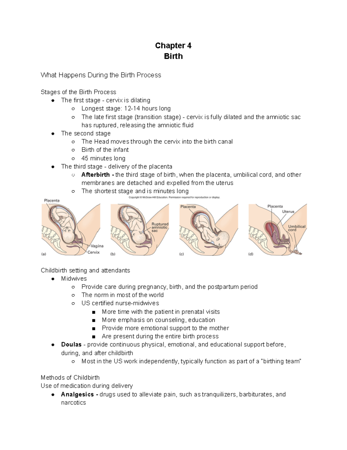 Chapter 4 - Chapter 4 Birth What Happens During the Birth Process ...