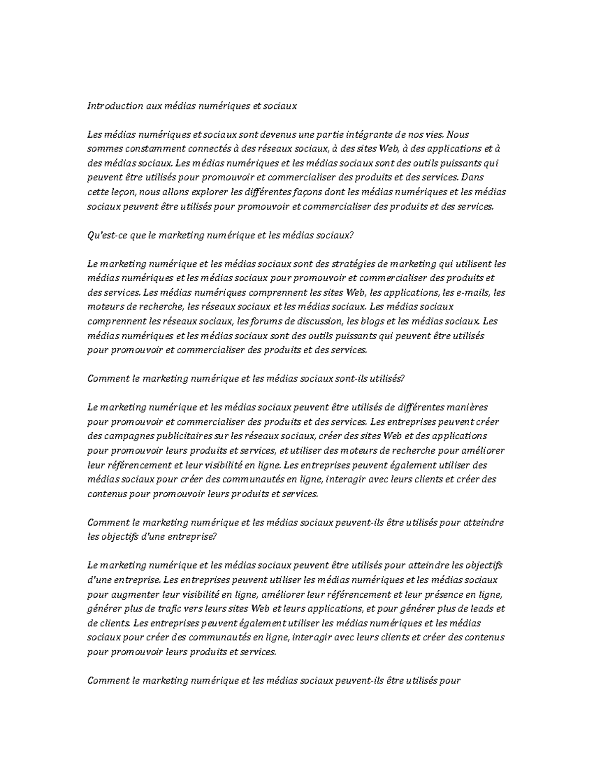 Digital and Social Media Marketing Study Notes - Introduction aux ...