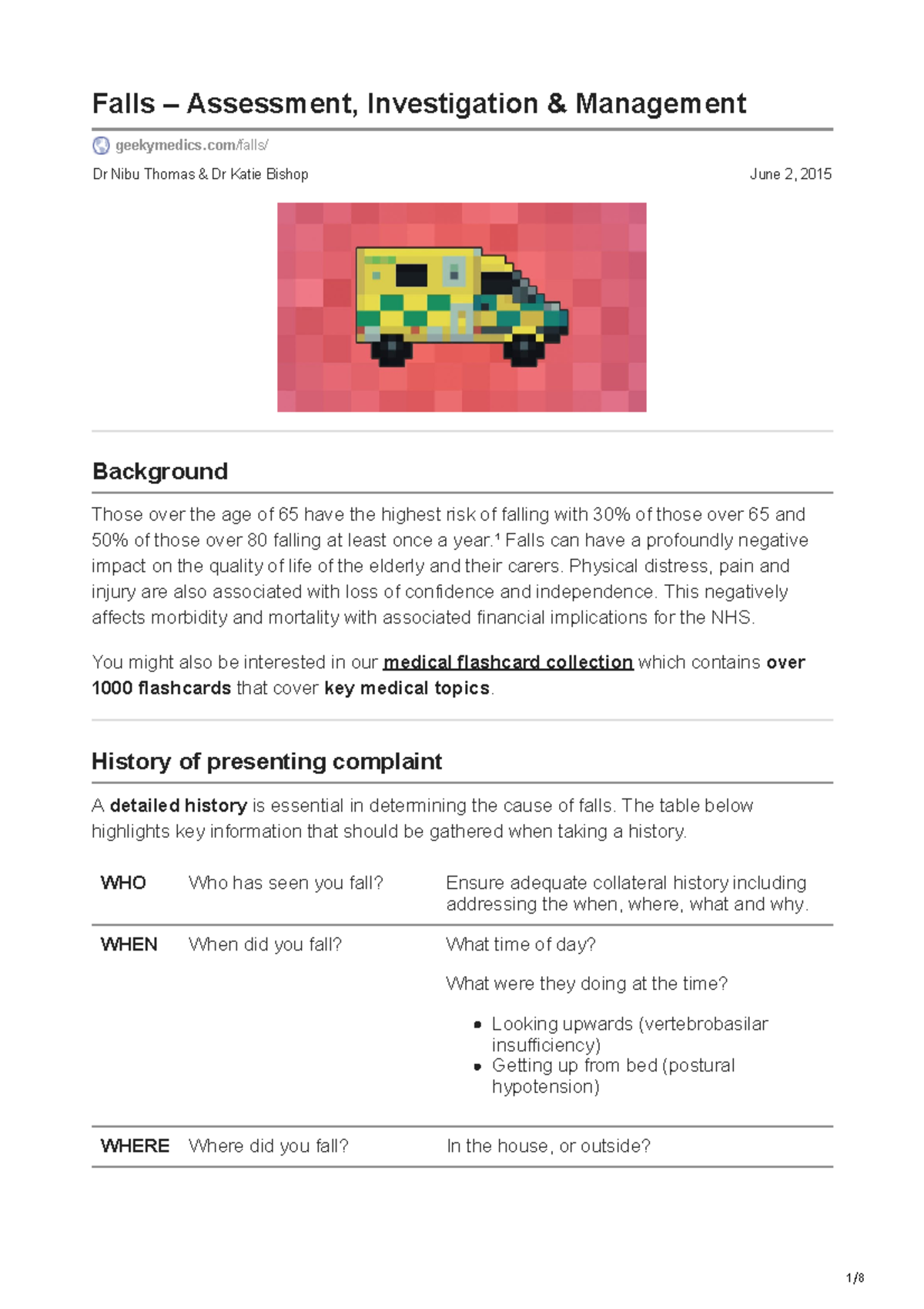 Geekymedics.com-Falls Assessment Investigation Management - Dr Nibu ...