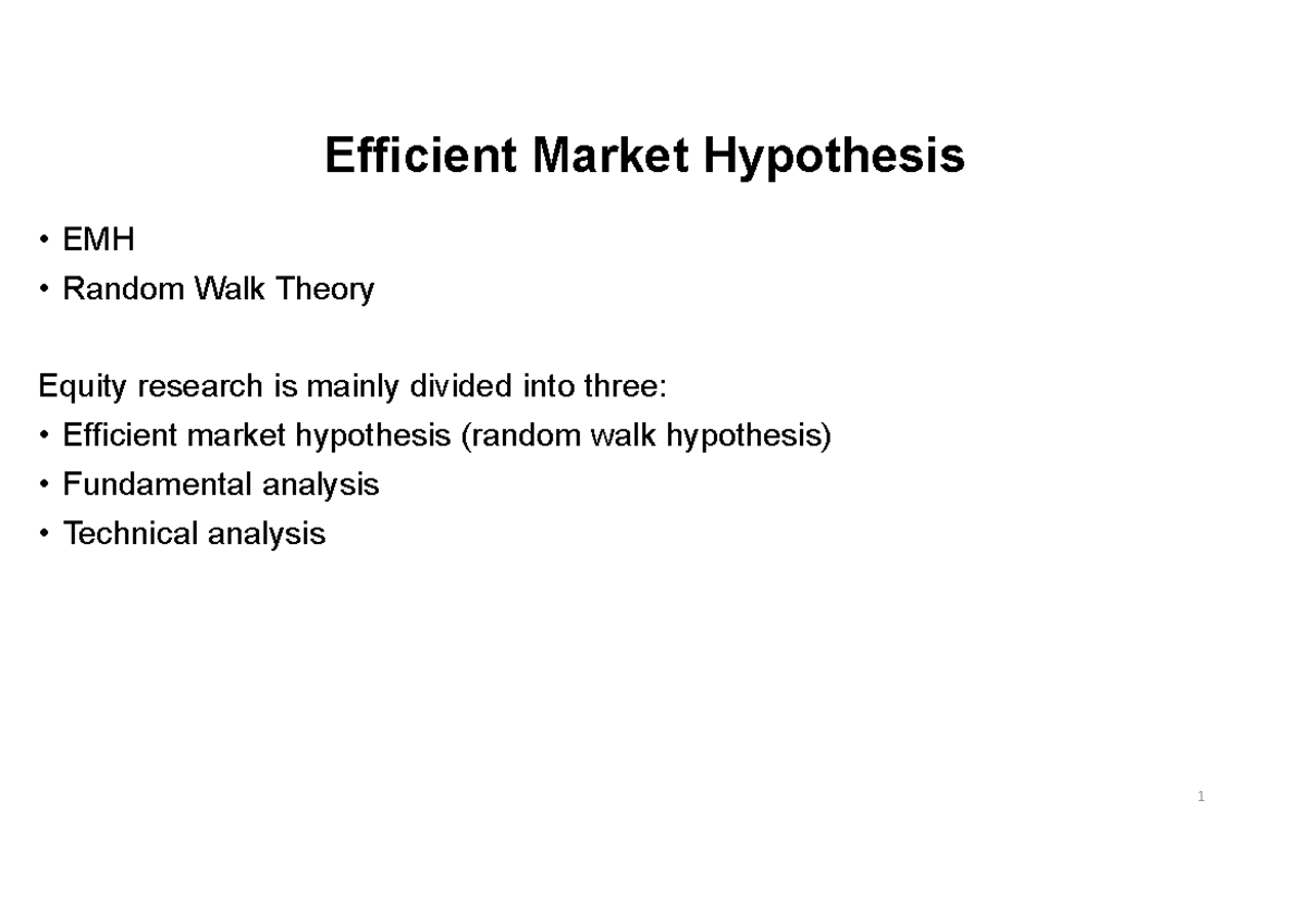 Module 6 EMH - PPT - FIN ECO NOTES LECTURE - Efficient Market ...