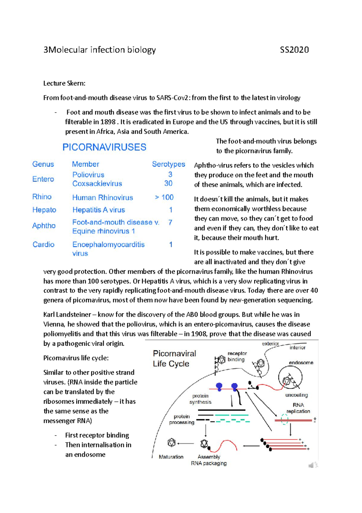 Molecular infection biology SS2020 - 3Molecular infection biology SS ...