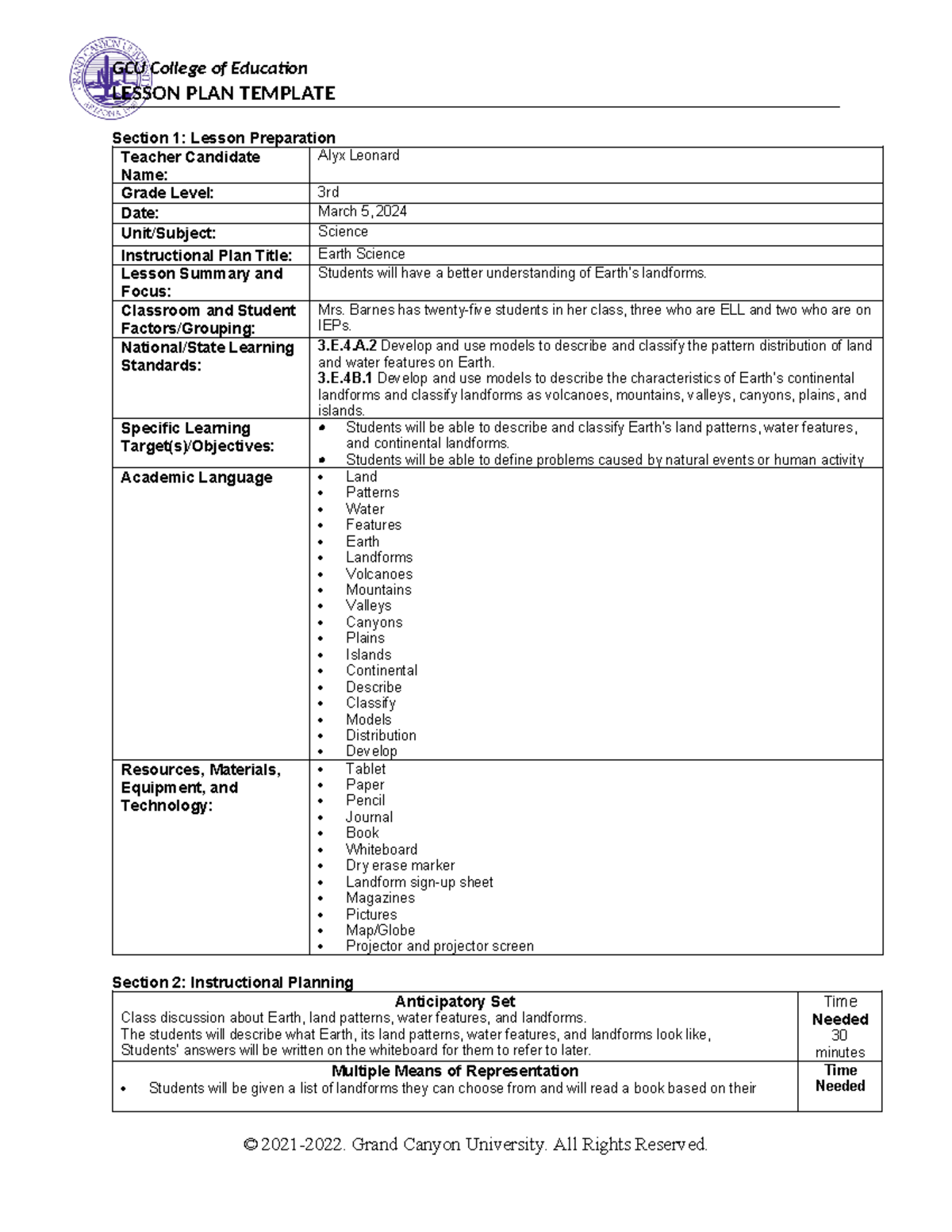 Benchmark - Integrated Instructional Plan Inquiry-Based Instruction ...