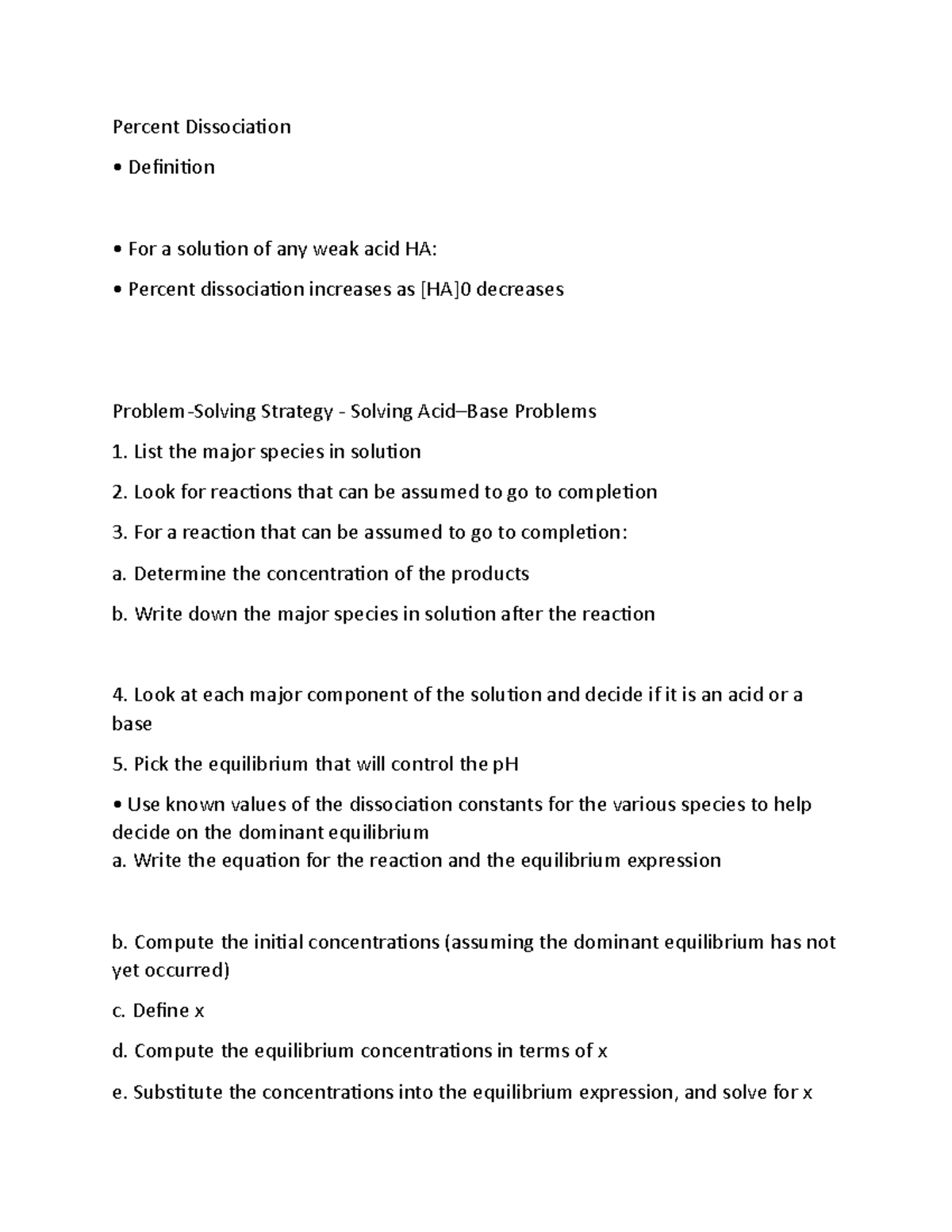91 - Percent Dissociation - Percent Dissociation Definition For a ...