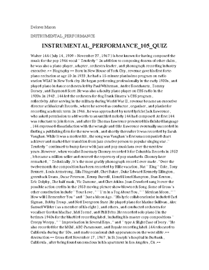 Instrumental Performance 105 EXAM - Kathleen Haines INSTRUMENTAL ...