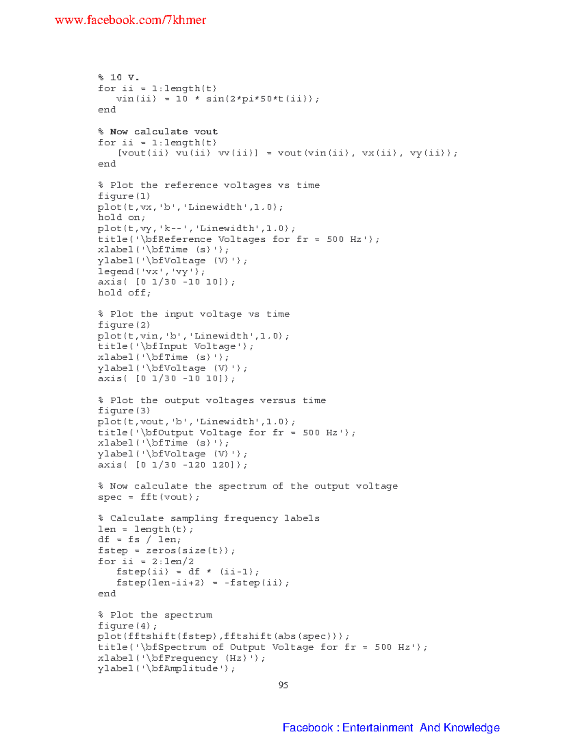 (Instructor's Manual)-11 - 95 % 10 V. for ii = 1:length(t) vin(ii) = 10 ...