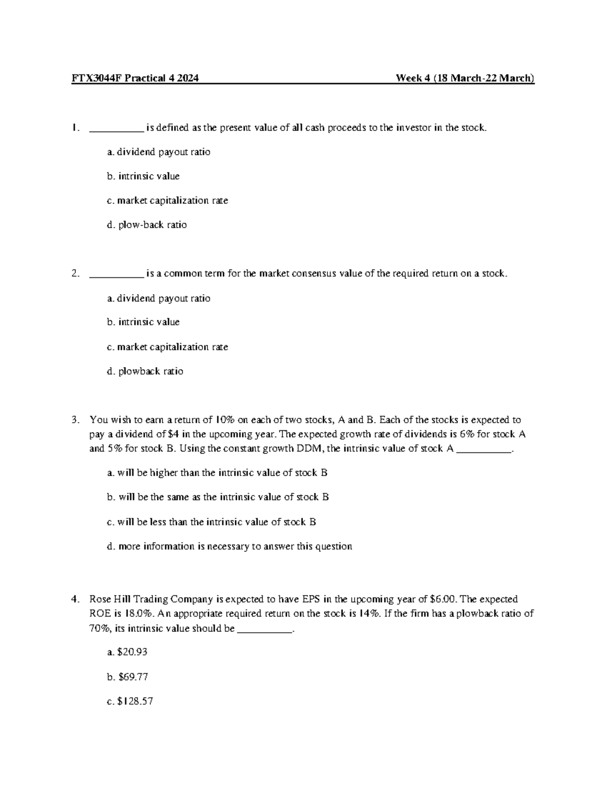FTX3044F Practical 4 2024 - FTX3044F Practical 4 2024 Week 4 (18 March ...