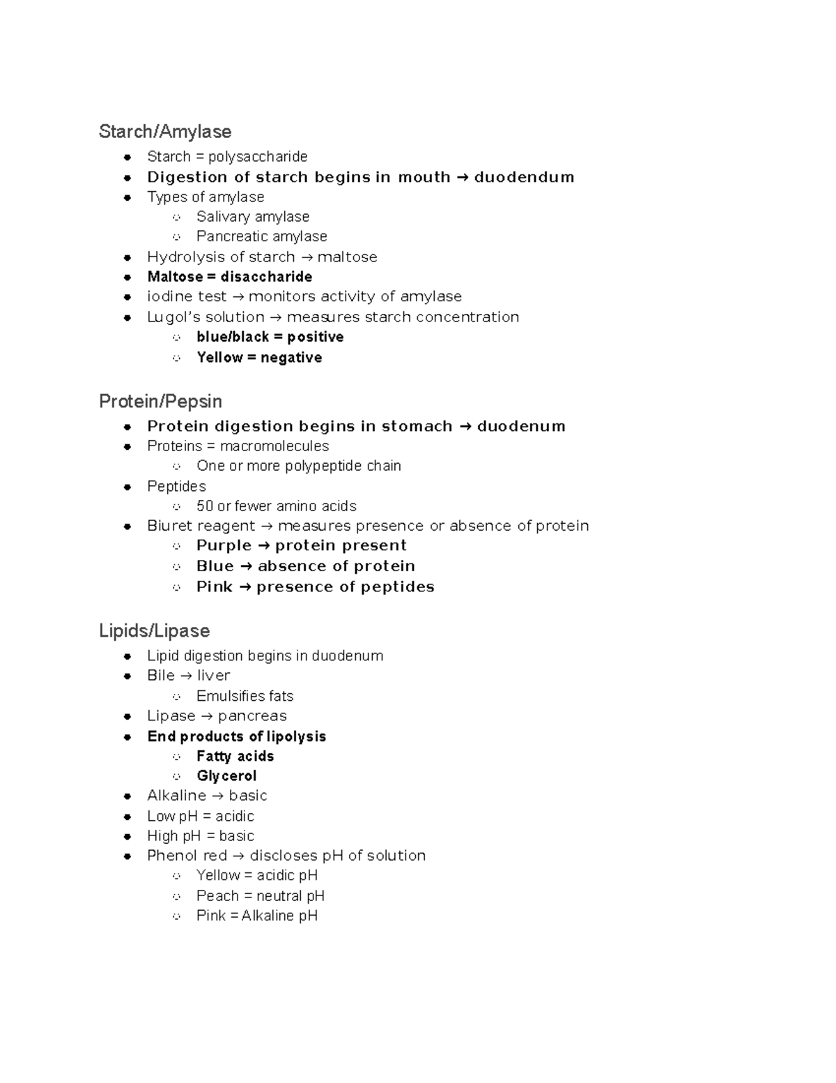 Bio Lab 11 11 study Guide - Starch/Amylase Starch = polysaccharide ...
