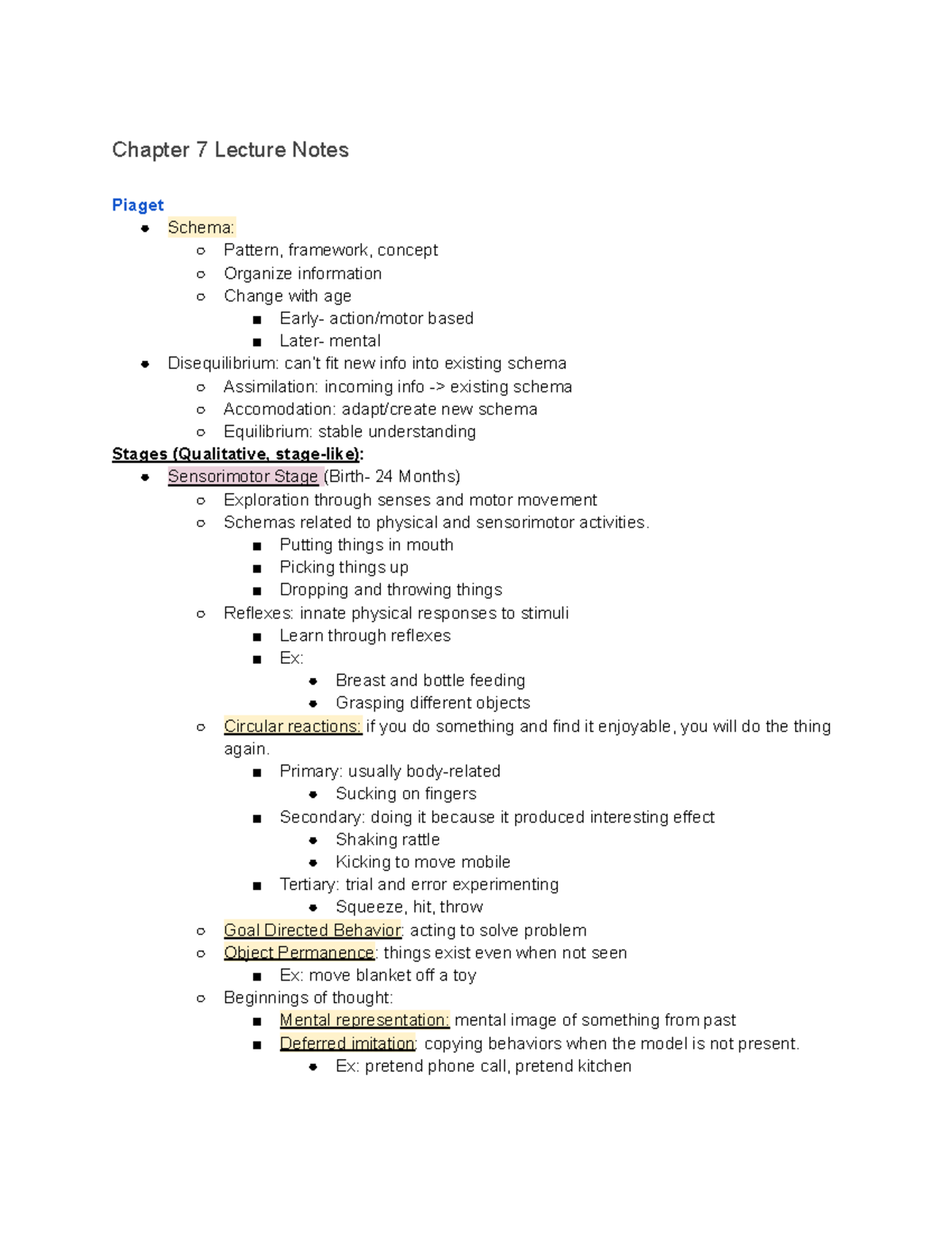 Ch 7 development lecture notes - PSYC 365 - JMU - Studocu