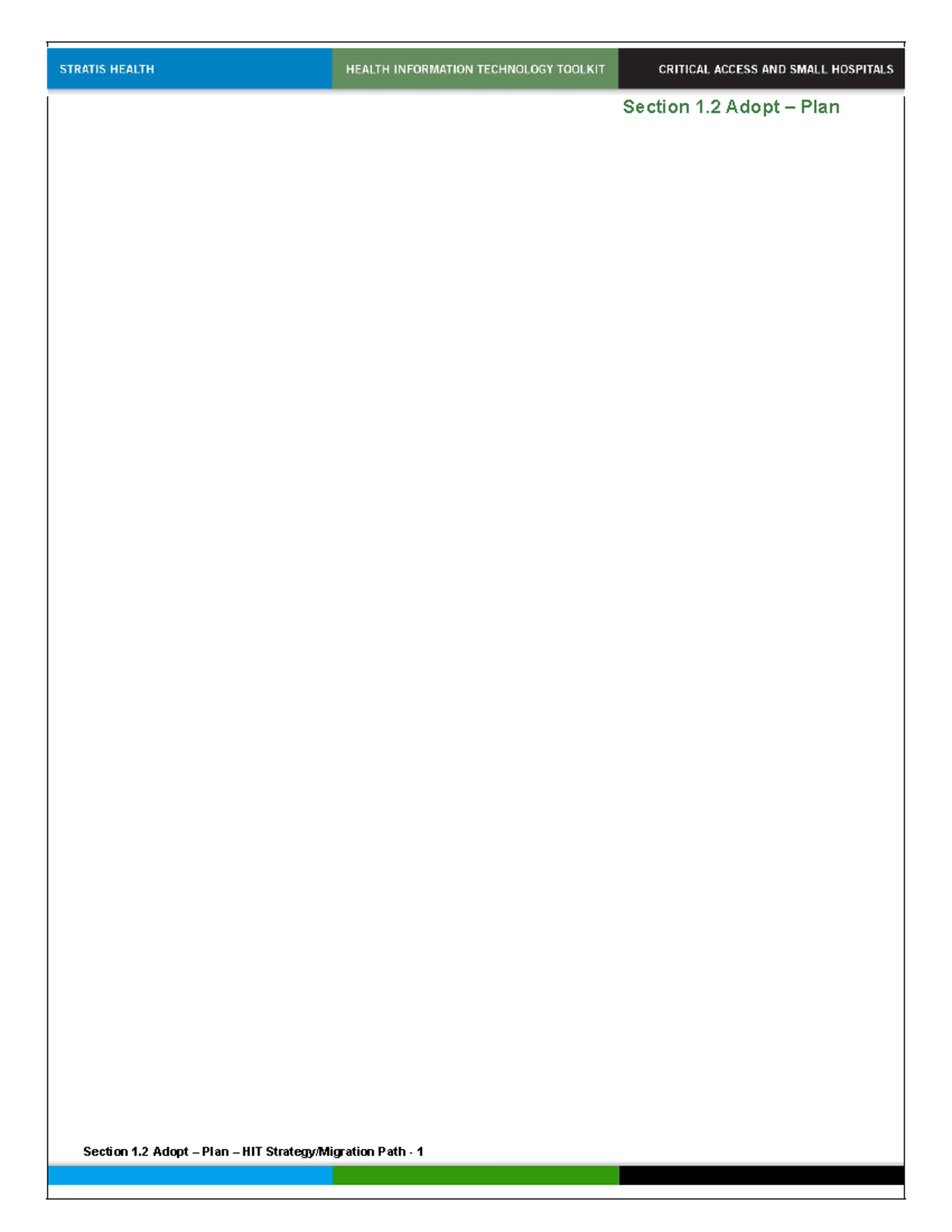 1 - Doc - Section 1 Adopt – Plan HIT Strategy/Migration Path In health ...