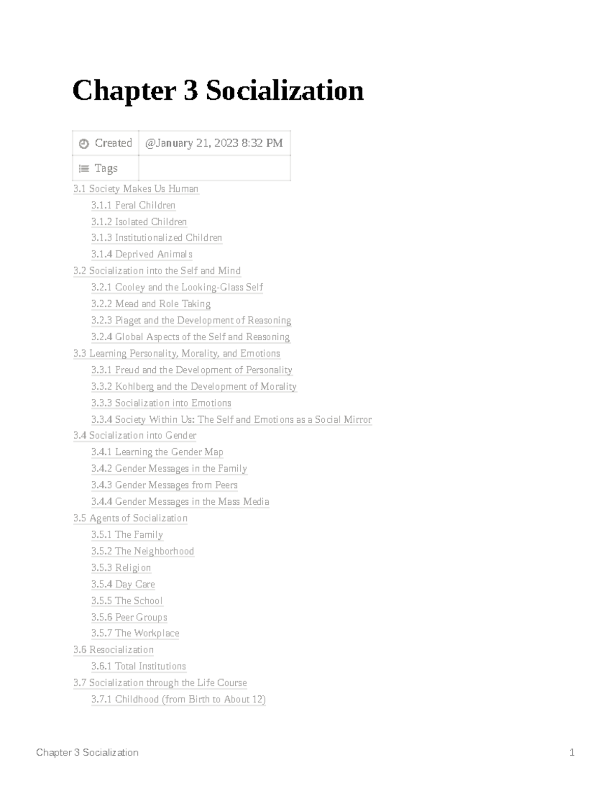 Chapter 3 Socialization - Chapter 3 Socialization Created Tags @January ...