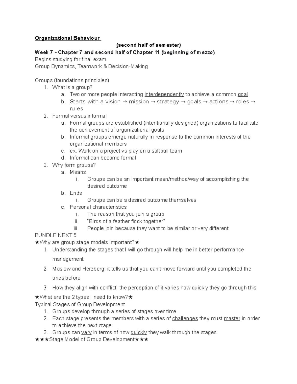 Organizational Behaviour 2 - Organizational Behaviour (second half of ...