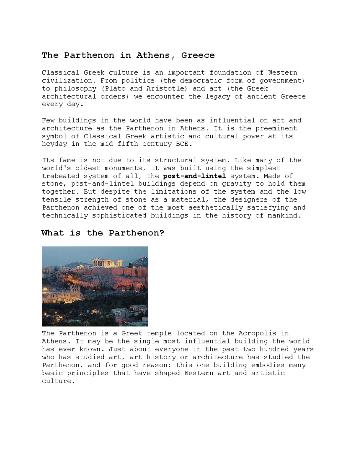 Biography of the Parthenon - The Parthenon in Athens, Greece Classical ...