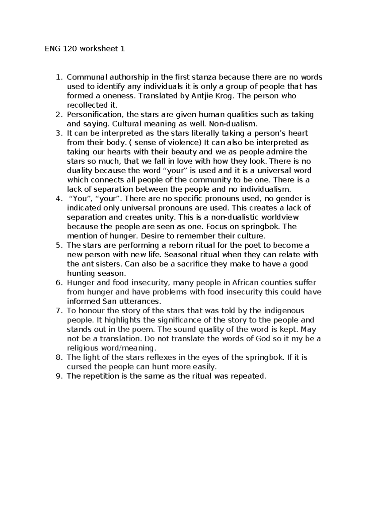 ENG120 Worksheet 1 - ENG 120 worksheet 1 1. Communal authorship in the ...