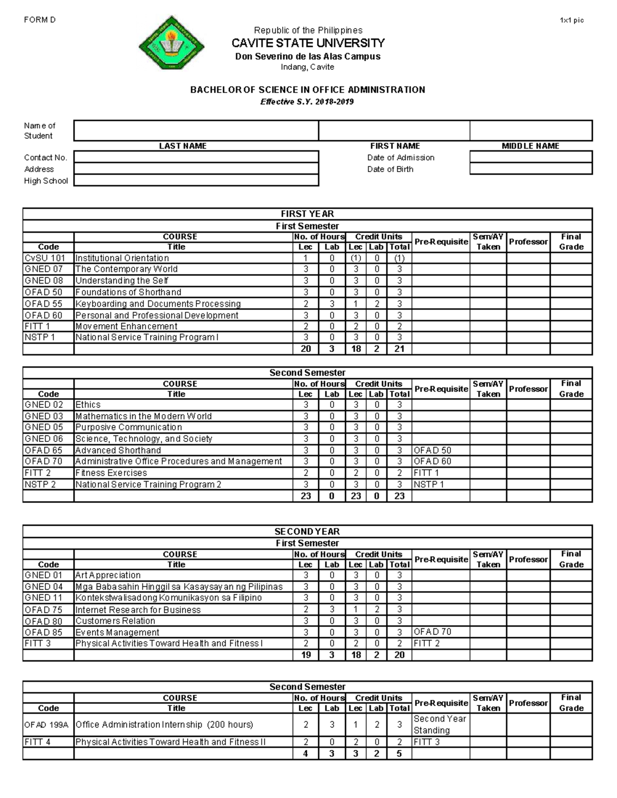 BSOA-Checklist - Checklist - FORM D 1x1 pic Republic of the Philippines ...
