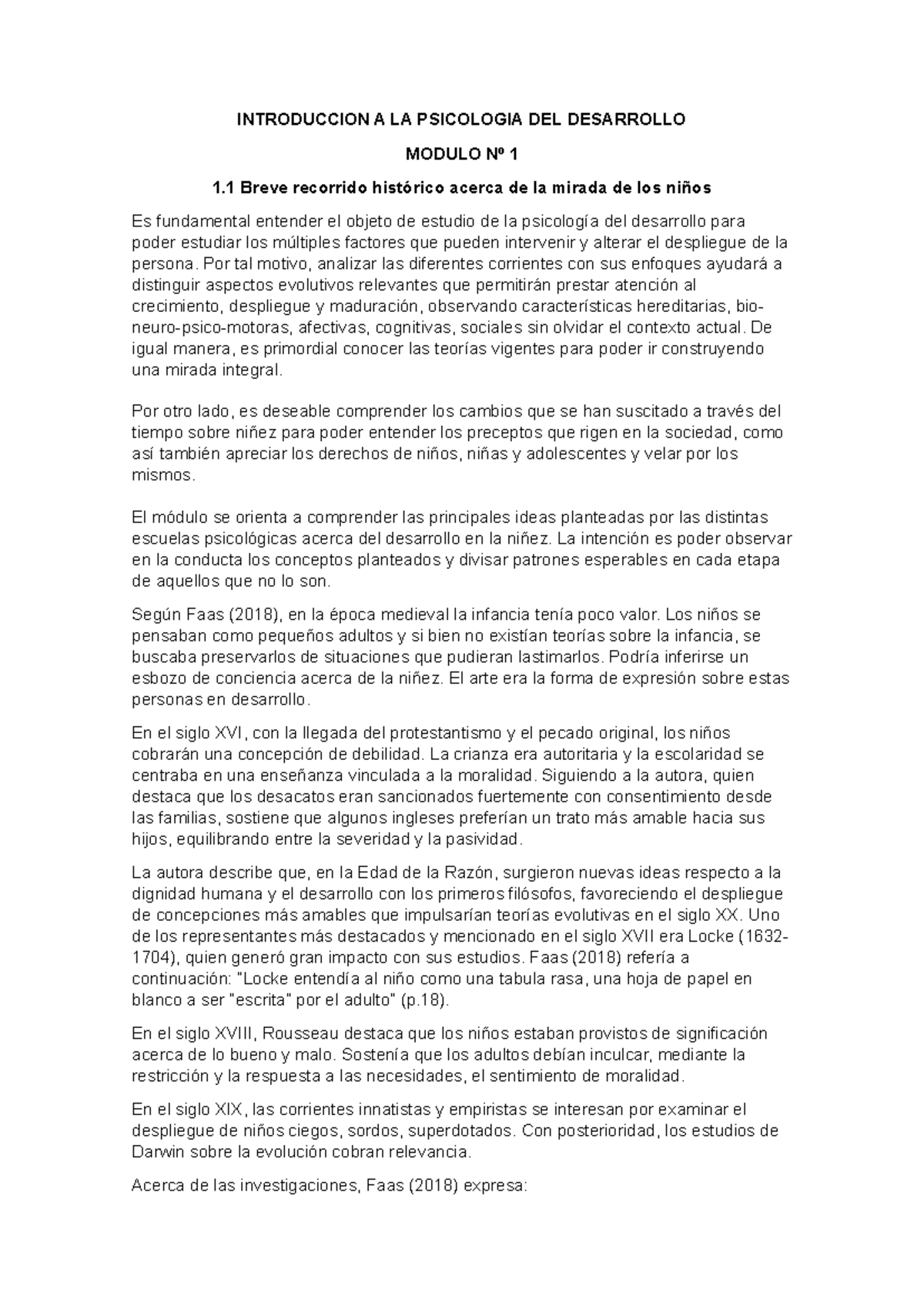 Modulo 1 Y 2 Psicologia DEL Desarrollo - INTRODUCCION A LA PSICOLOGIA DEL DESARROLLO MODULO Nº 1 ...