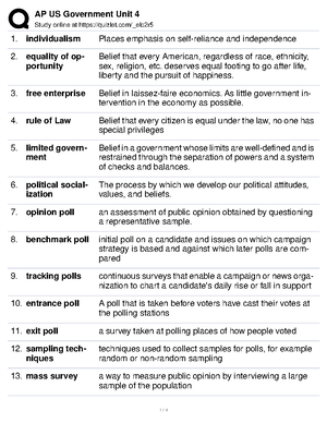 Ap gov 1 - Unit 1 - AP US Government: Important Clauses Study online at ...
