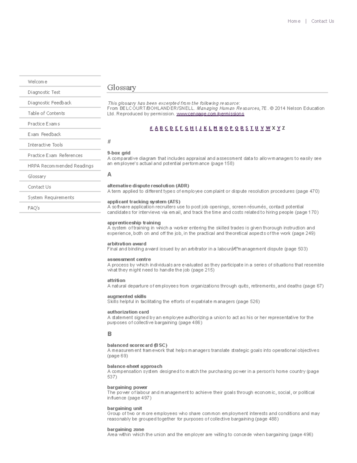 HRPA CKE2 Exam Prep Course Glossary - Welcome Diagnostic Test ...