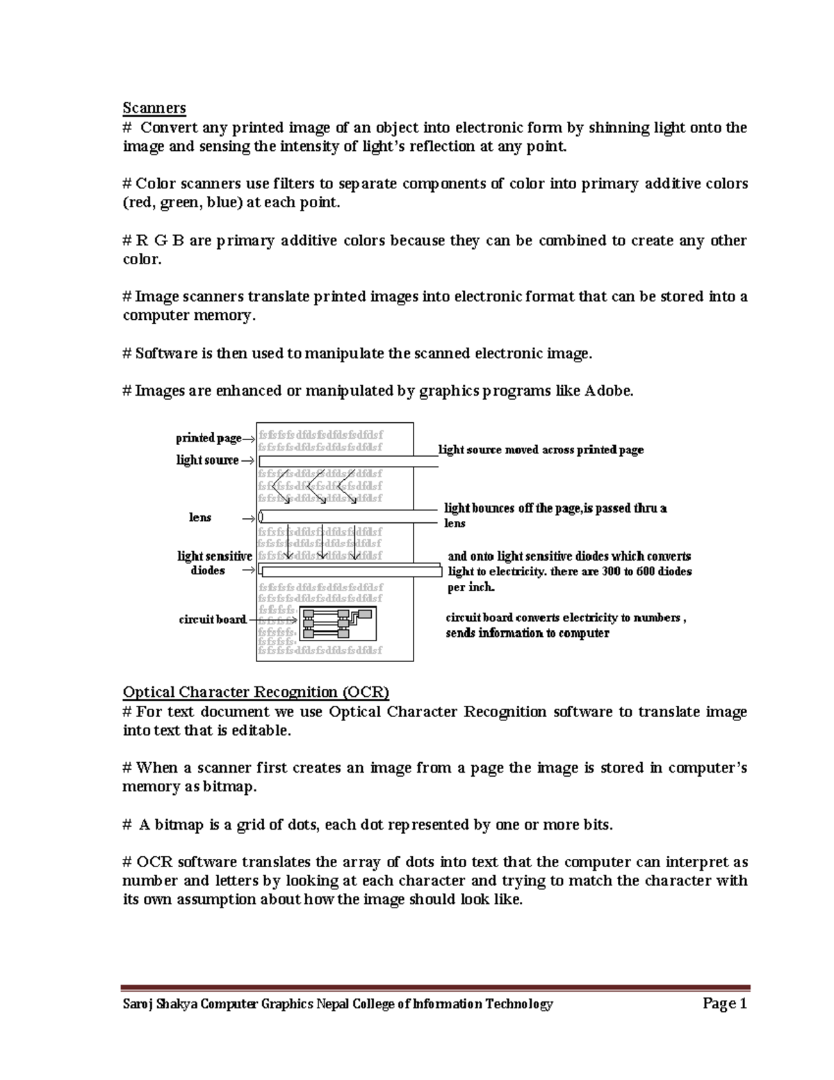 Scanners - input device note - Saroj Shakya Computer Graphics Nepal ...