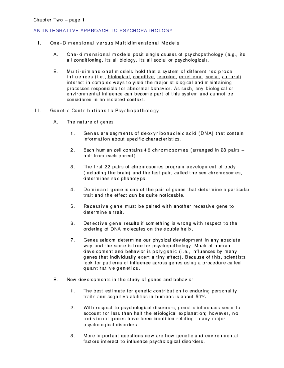 Chapter 2-( Added Notes) - Chapter Two – page 1 AN INTEGRATIVE APPROACH ...