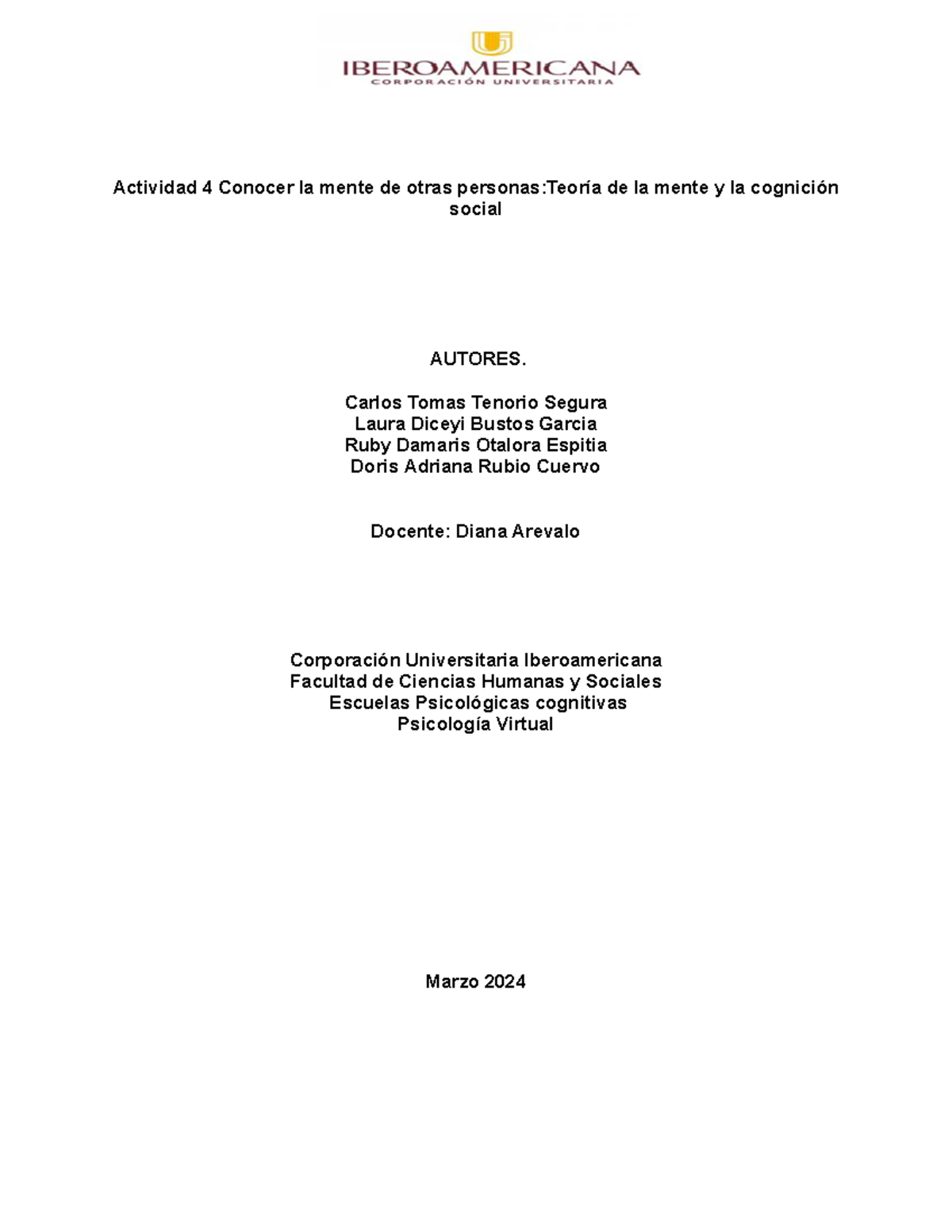 Actividad 4 Conocer la mente de otras personas Teoría de la mente y la ...