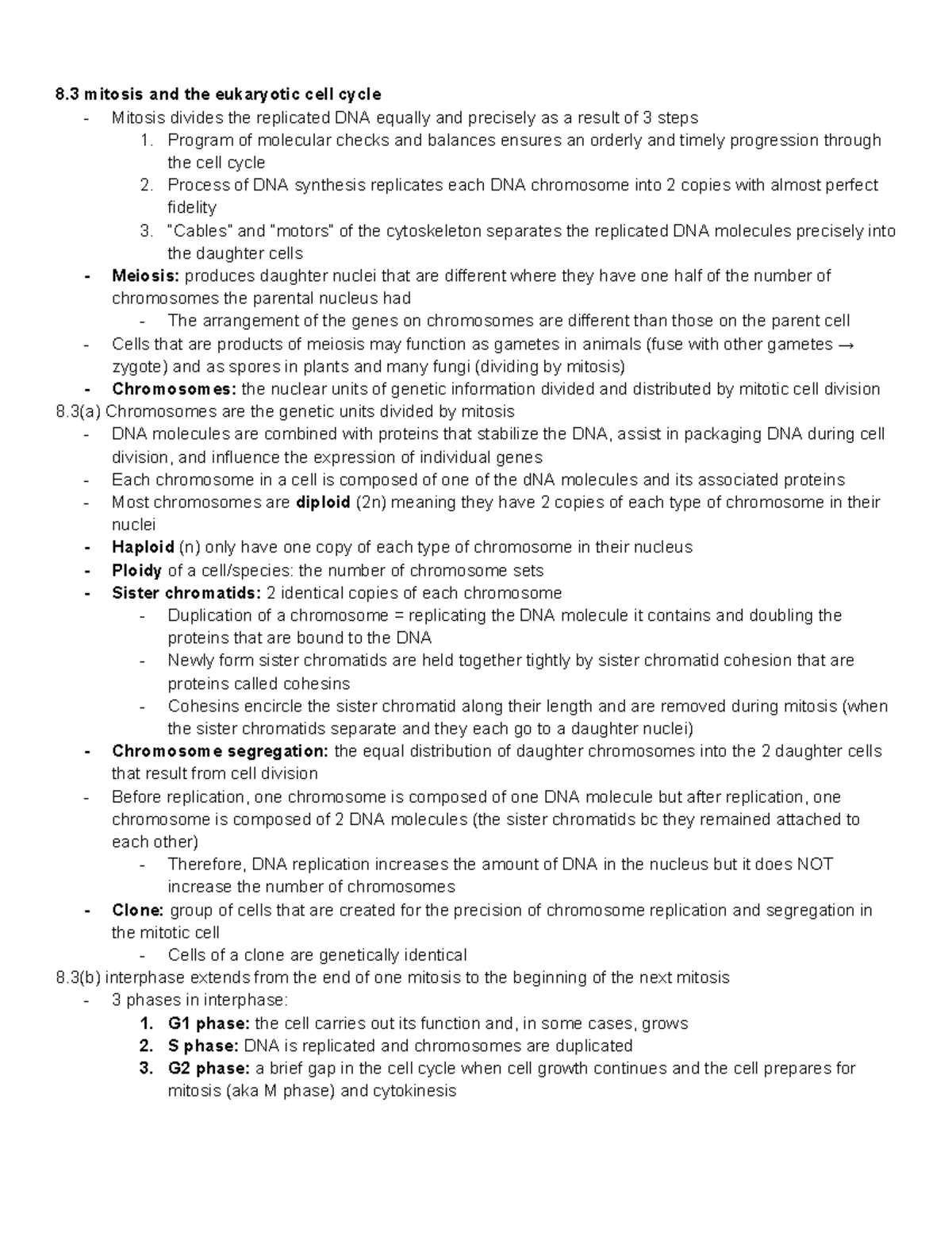 Chapter 8 - 8 mitosis and the eukaryotic cell cycle - Mitosis divides ...