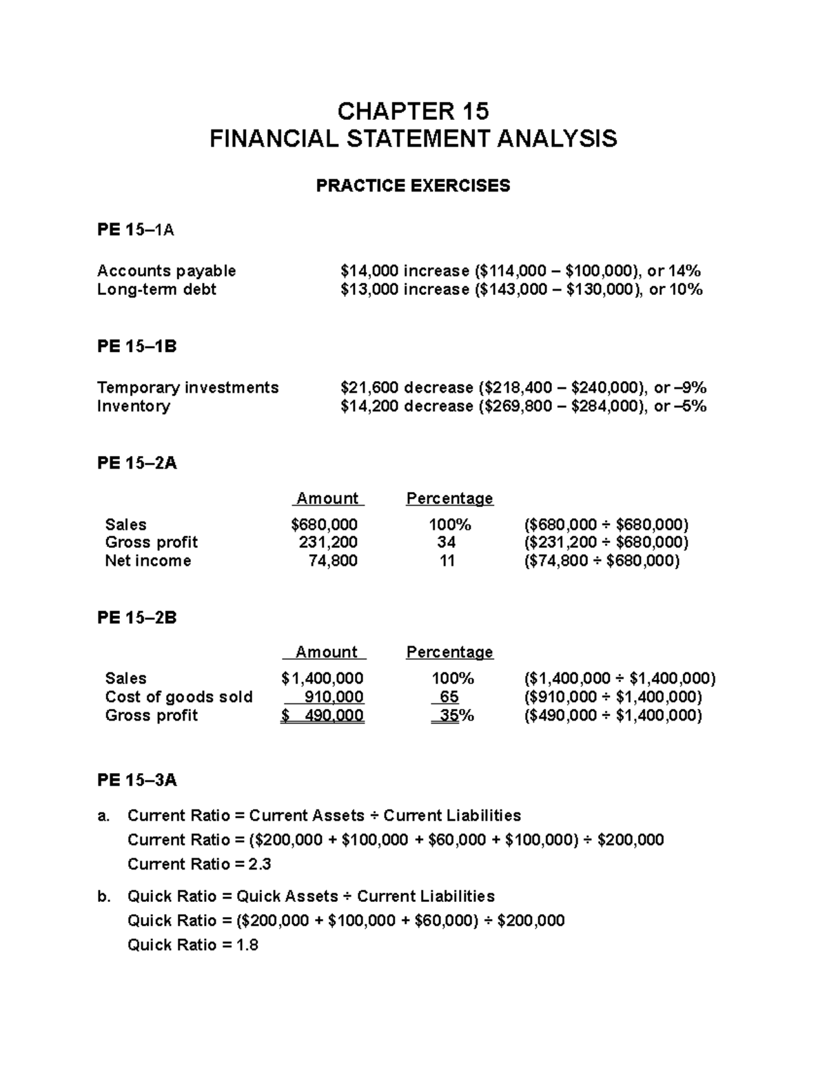 Exer Ch 15 - Additional reference for course - CHAPTER 15 FINANCIAL ...