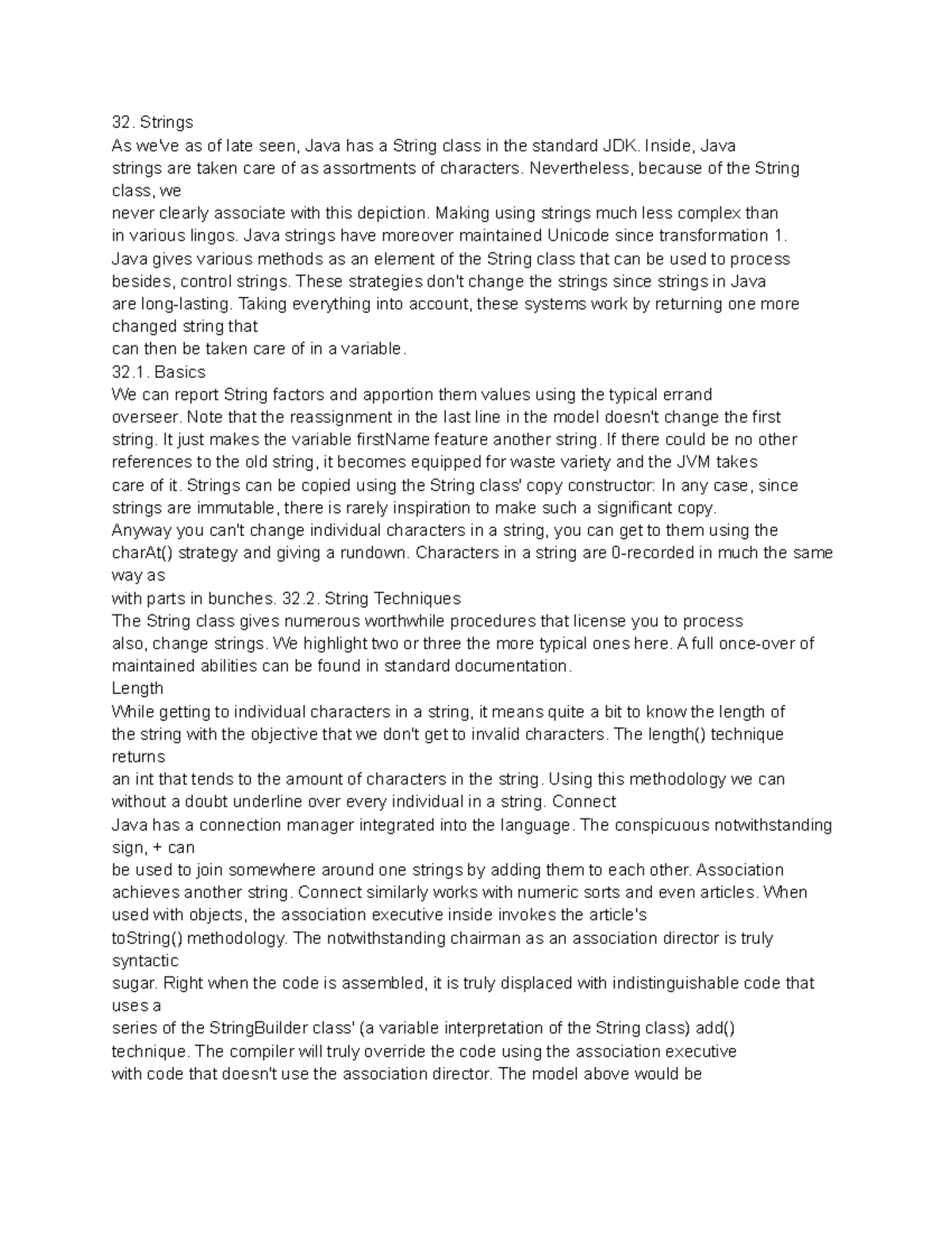 Intro to computer science chpt 32 - Strings As we've as of late seen ...