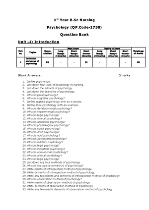 Question Bank of Nursing - QUESTION BANK COMMUNITY HEALTH NURSING II ...