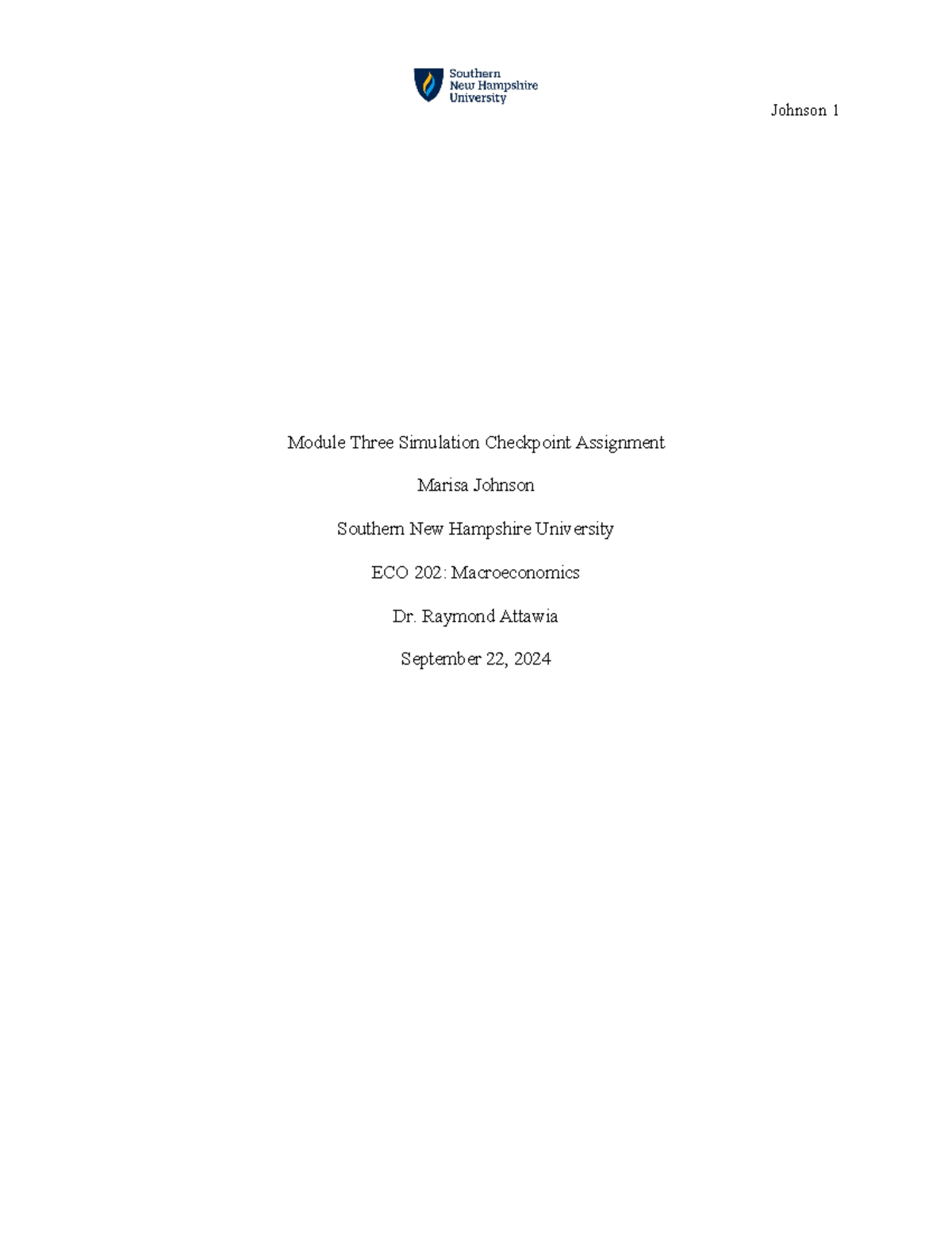 ECO 202 Module Three Simulation Checkpoint Assignment Template - Module Three Simulation ...