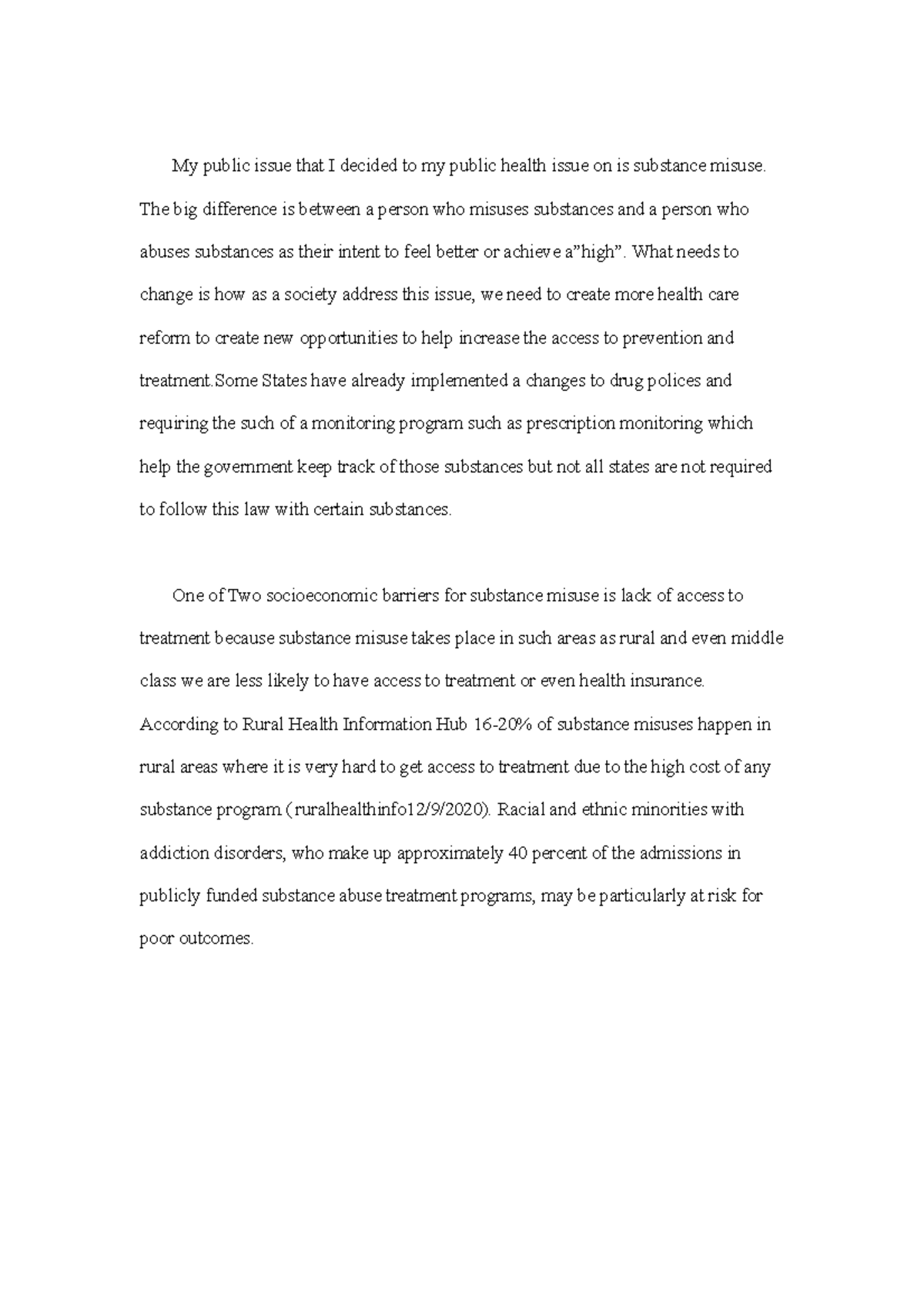 My public issue paper - Grade: B - My public issue that I decided to my ...