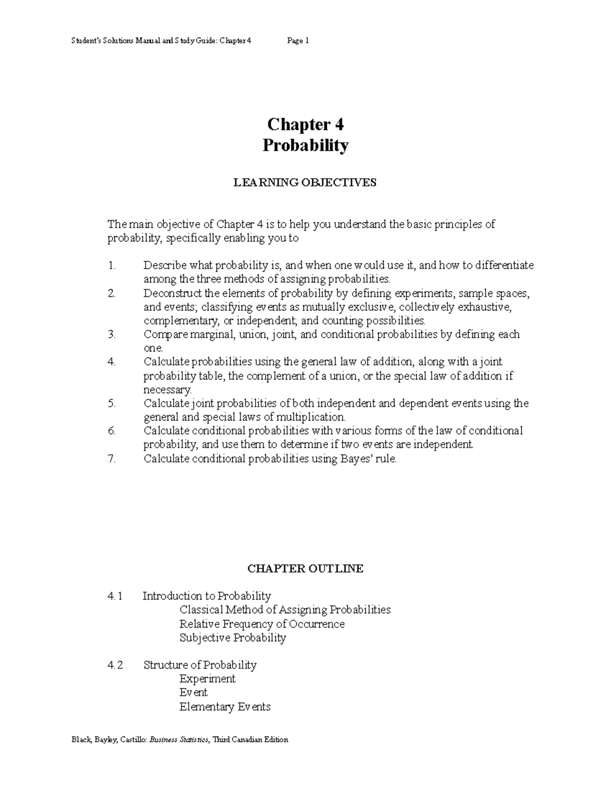 Ssm 04 - PR\a\ - Chapter 4 Probability LEARNING OBJECTIVES The main ...