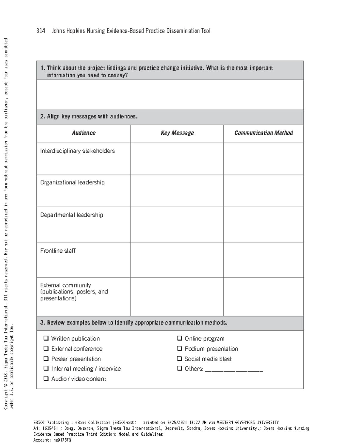 Dissemination Tool - C361 - 314 Johns Hopkins Nursing Evidence-Based ...