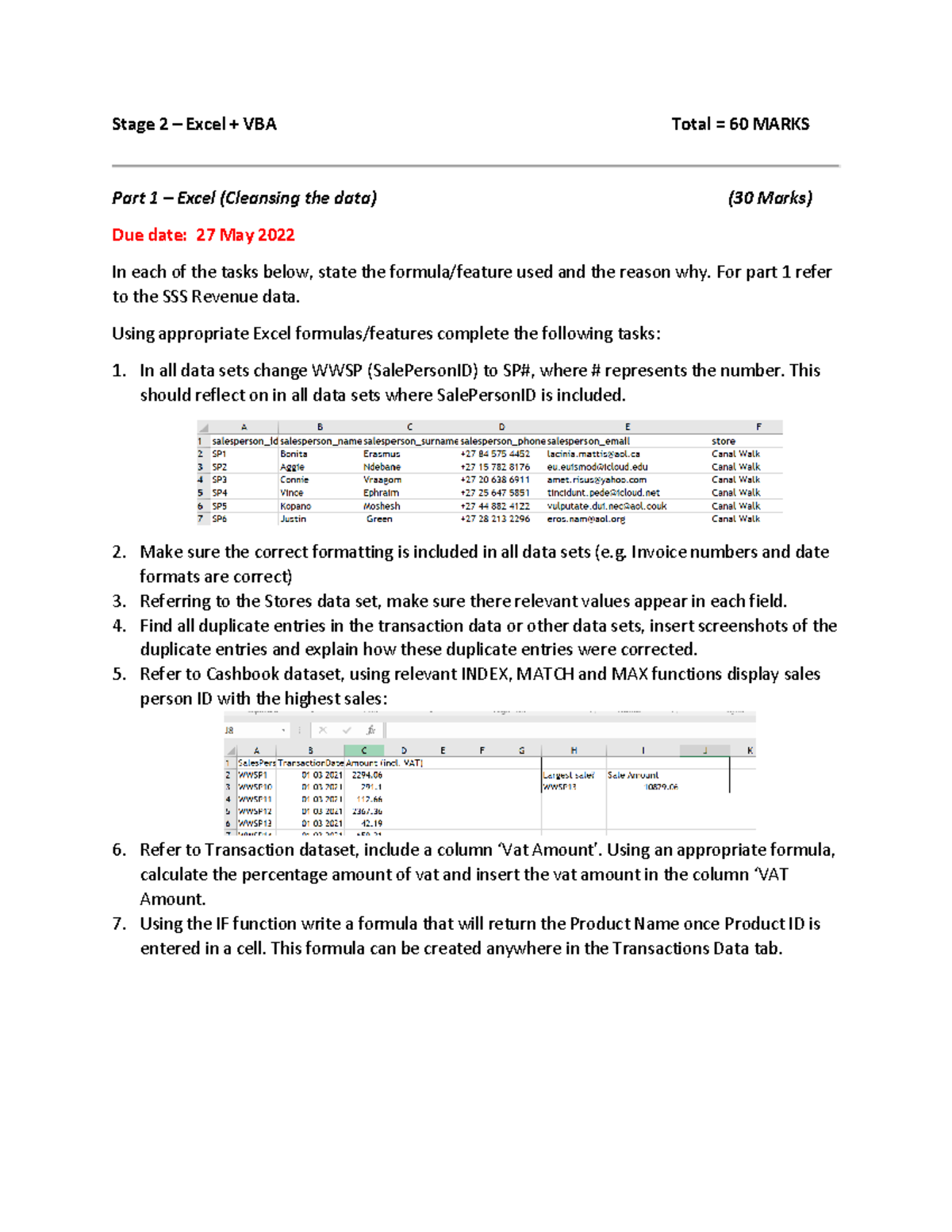 Stage 2 - Excel + VBA-1 1586022484 - Stage 2 – Excel + VBA Total = 60 ...