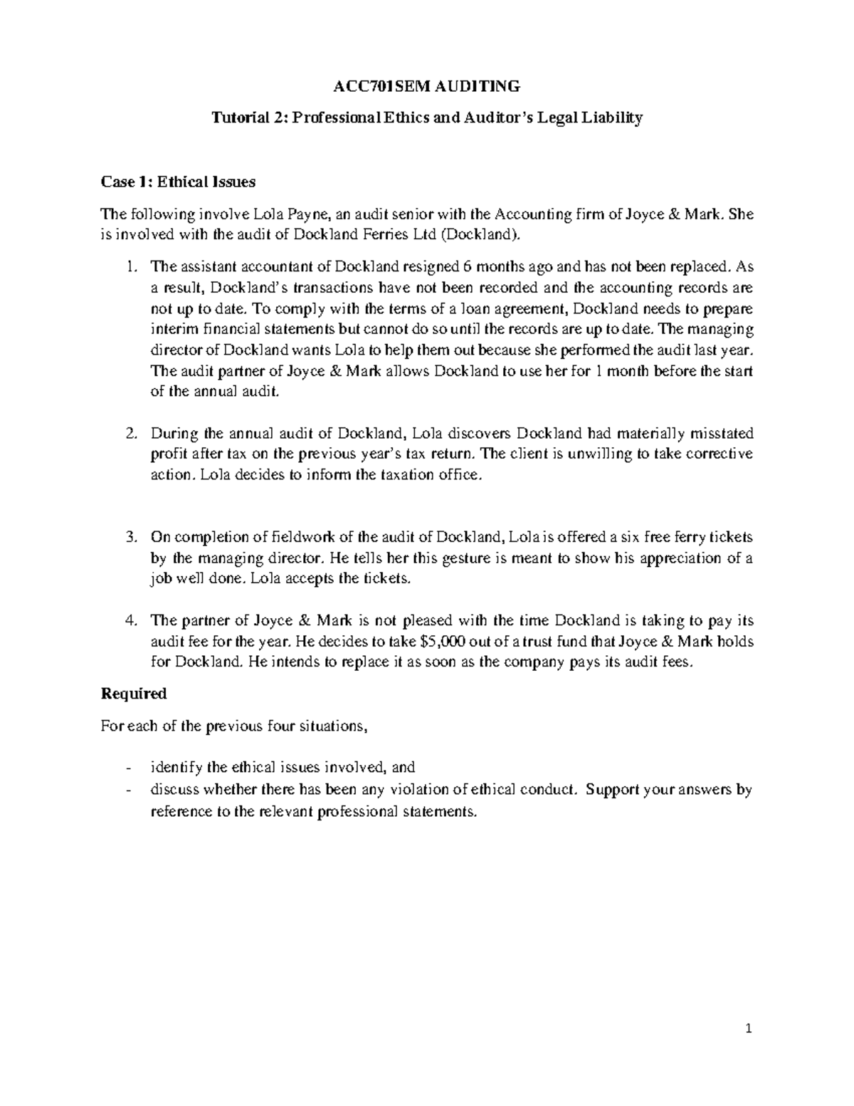 Tutorial 2 Wk 4 Warning Tt Undefined Function 22 1 Acc701sem Auditing Tutorial 2