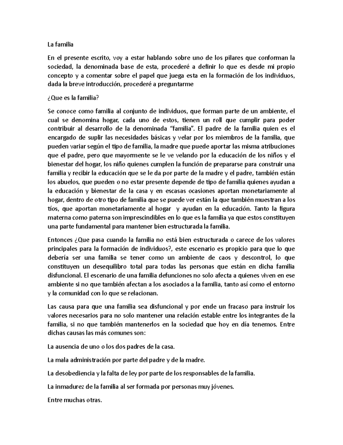 Ensayo sobre la familia como base de la sociedad - La familia En el ...