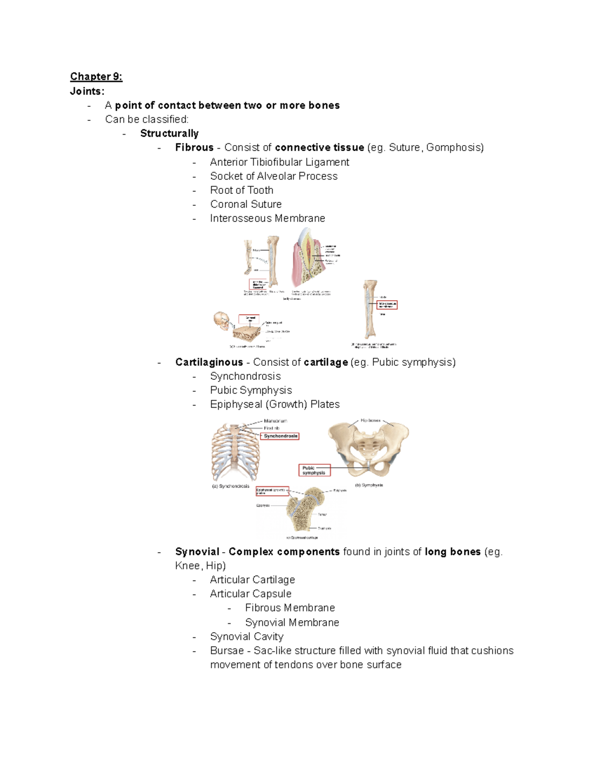 Lec Chapter 9 - Chapter 9: Joints: - A point of contact between two or ...