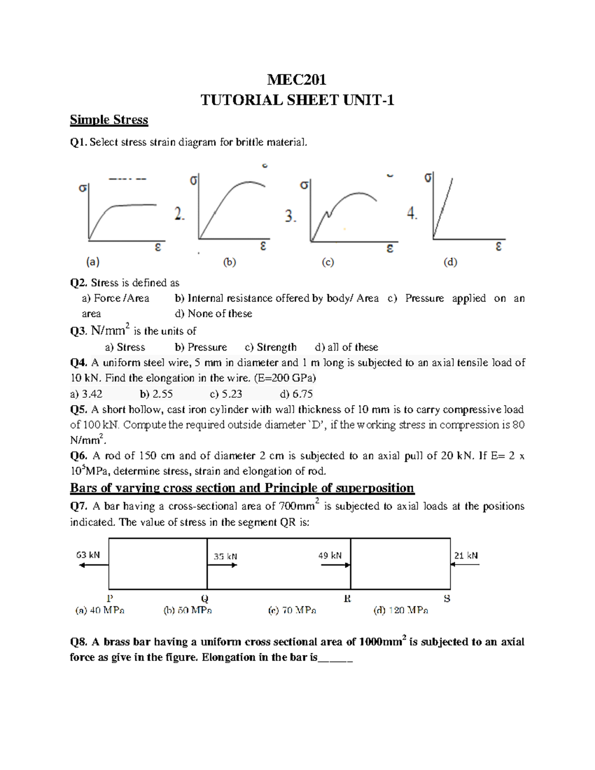 Tutorialsheet 1 - lovelyprofessional university punjab - MEC TUTORIAL ...